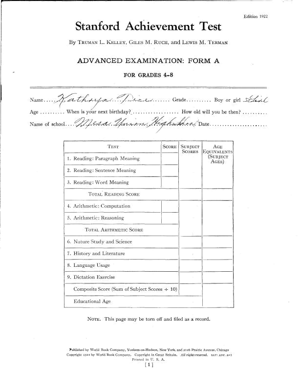 The Project Gutenberg eBook of Stanford Achievement Test, Ed. 1922 ...